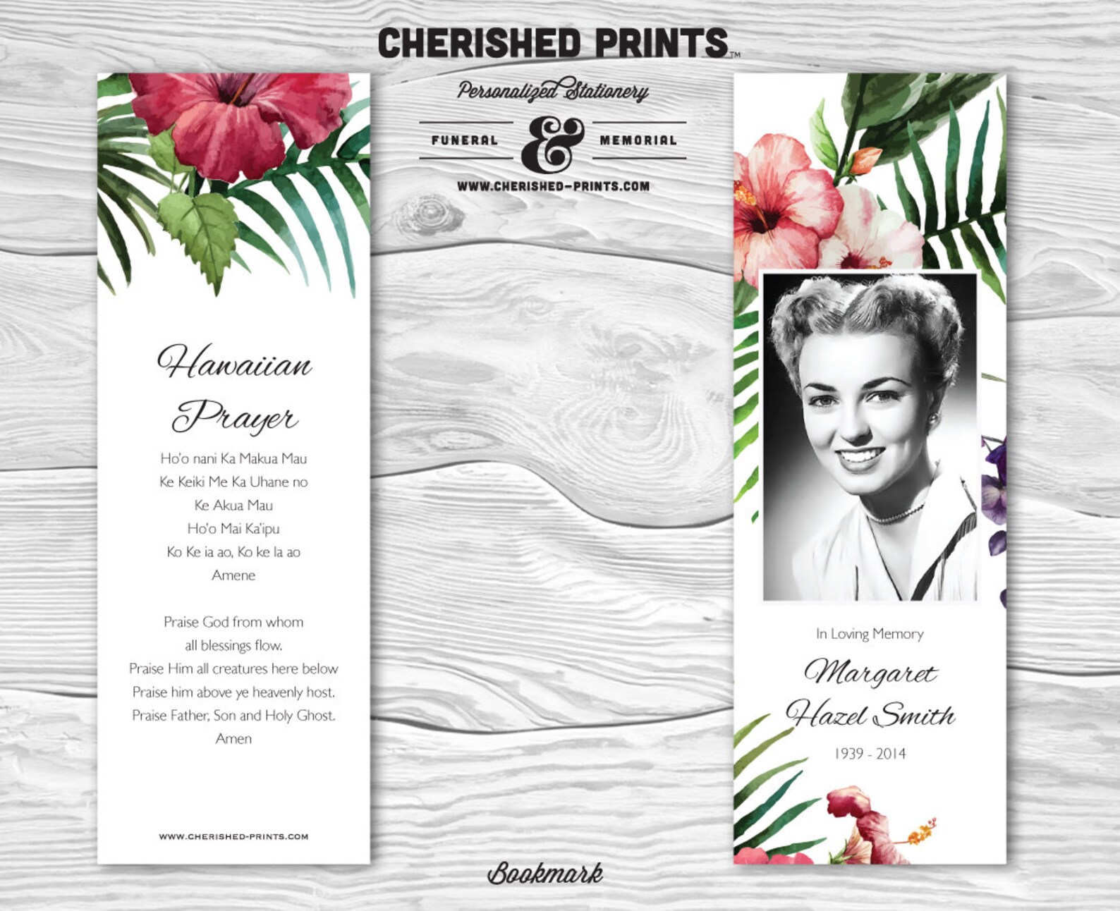 Tropical Flowers Hawaiian Bookmark Memorial Bookmark - Etsy
