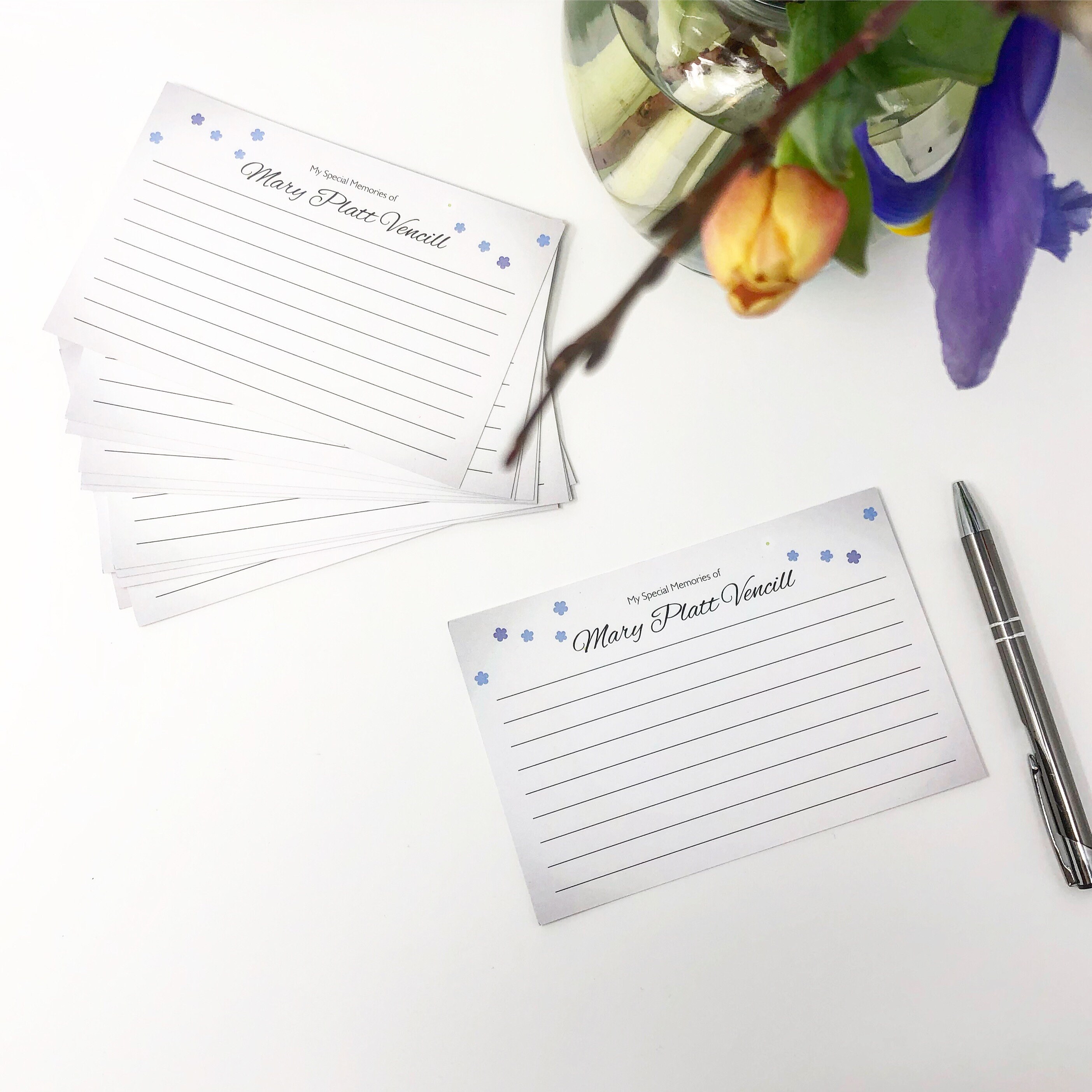 Forget-me-not Share a Memory Card, Attendance Card, Funeral Memory Card ...
