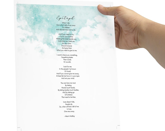 Epitaph by Merrit Malloy as Read on NCIS - Etsy