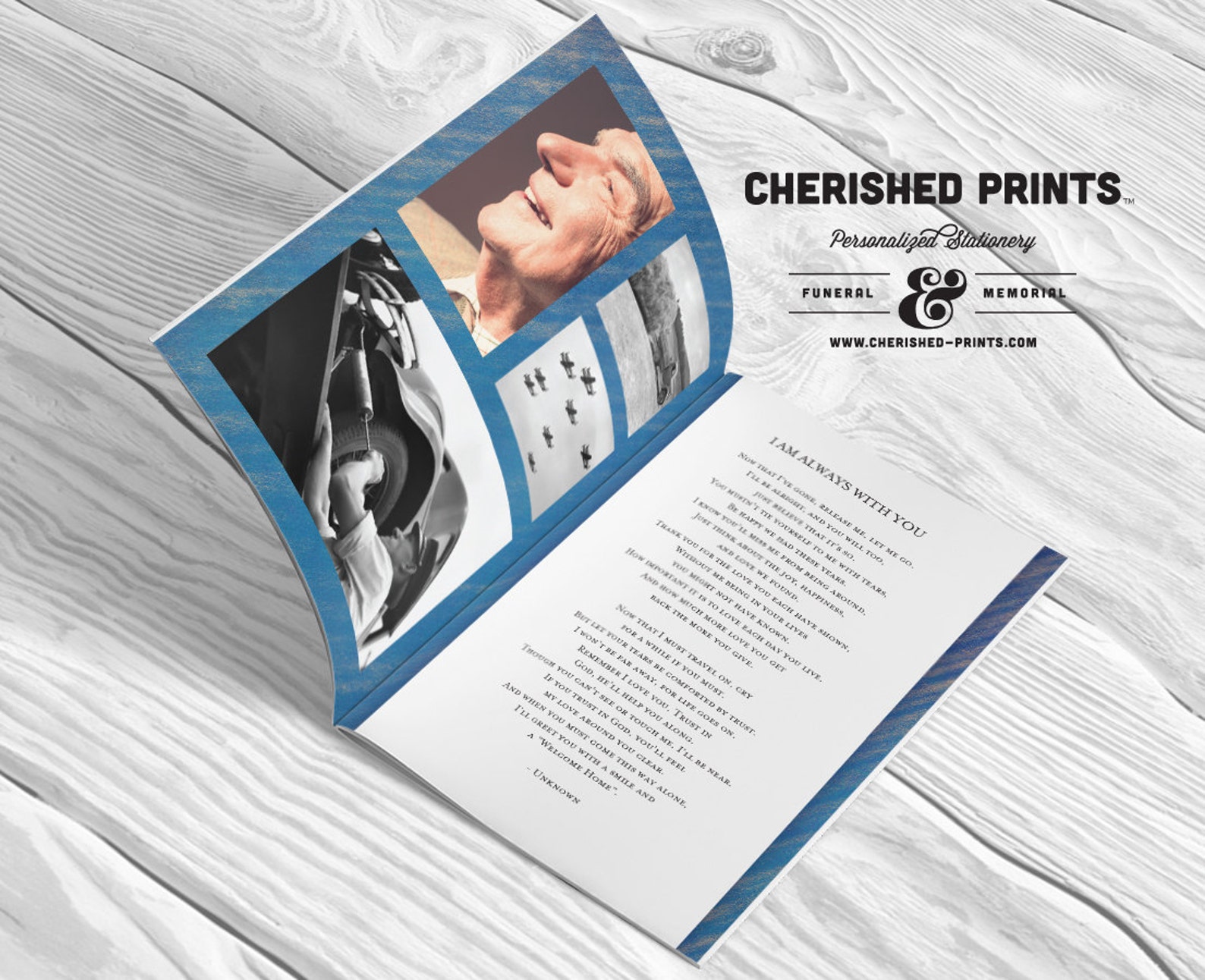 Modern Blue Striped Texture Multi-page Funeral Booklet - Etsy