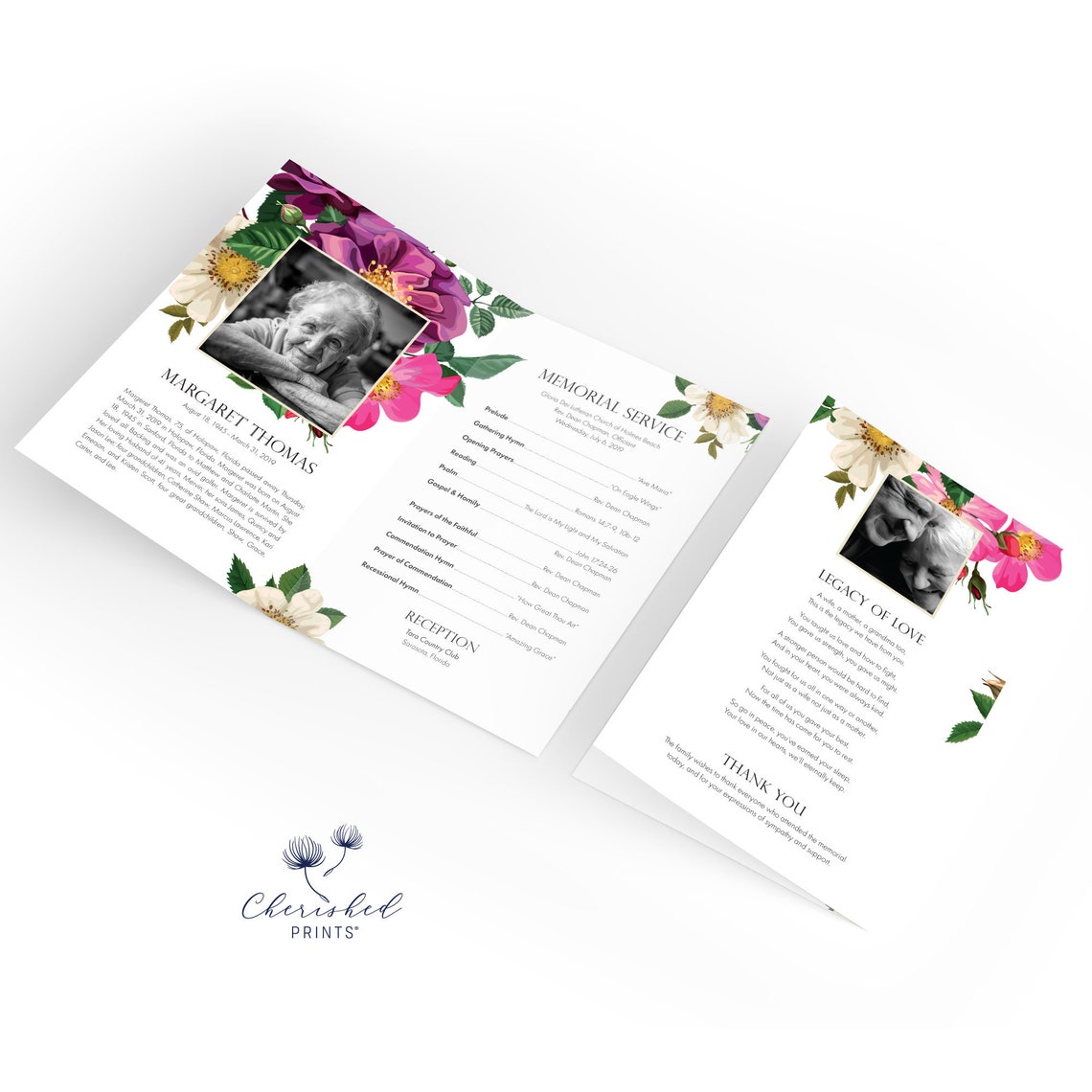 Spring Flowers Funeral Program Funeral Folder Celebration of - Etsy UK