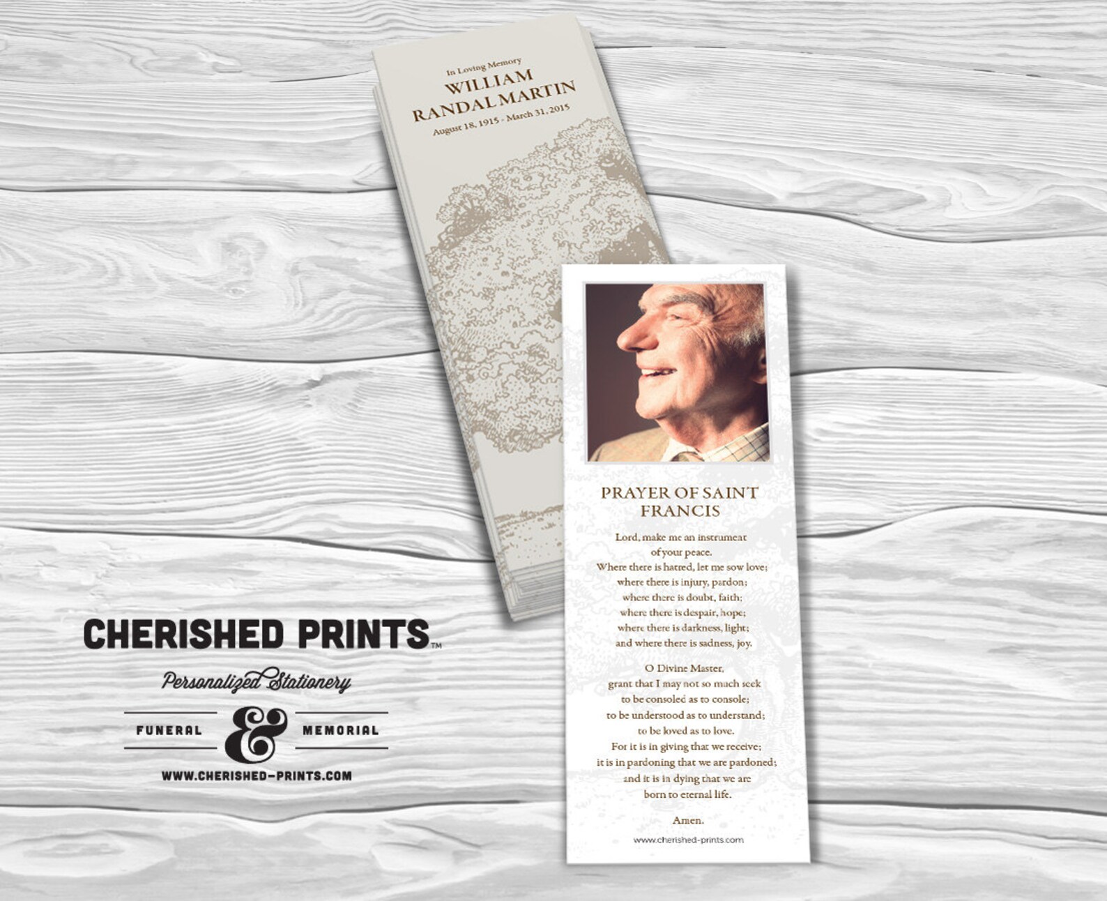 Oak Tree Bookmark Memorial Bookmark Funeral Bookmark Prayer - Etsy