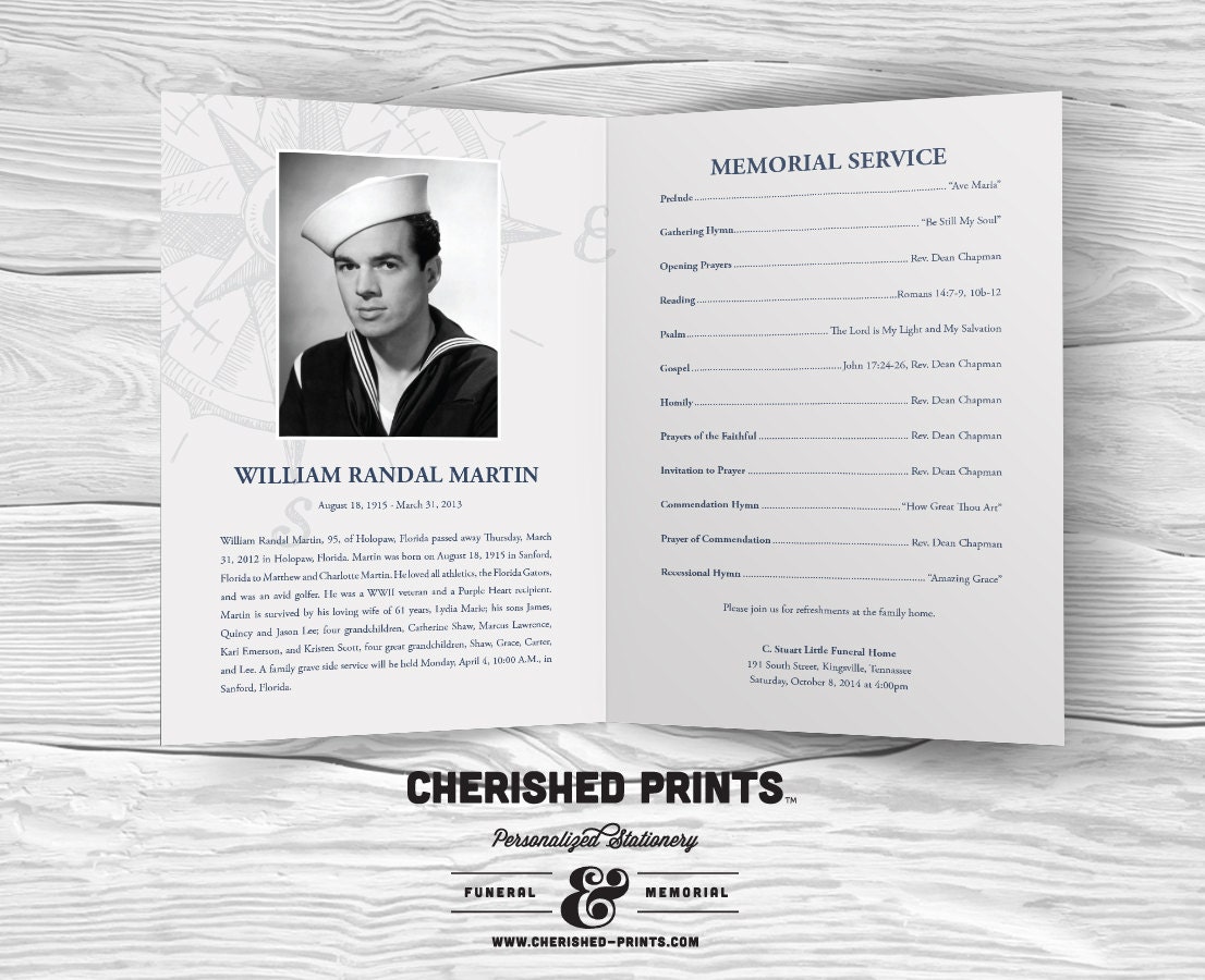 Lighthouse Nautical funeral program funeral folder | Etsy