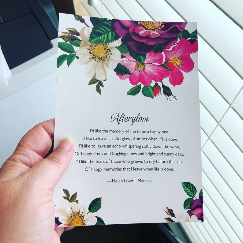 Spring Flowers Mourning Card Invitation Memorial Service | Etsy