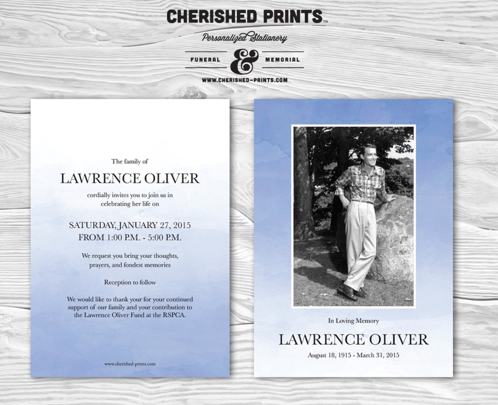 Watercolor Ombre Mourning Card Invitation Memorial Service - Etsy