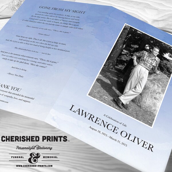 Celebration of Life Program - Etsy