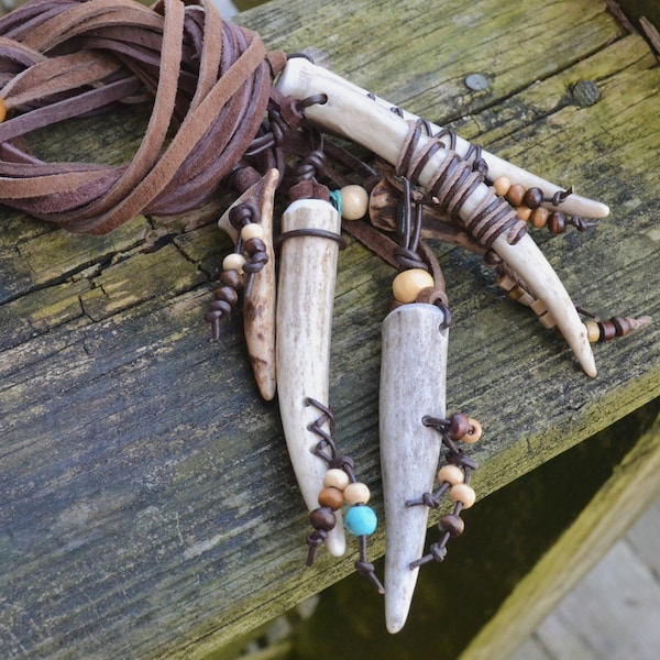 Deer Antler Pendant - Etsy