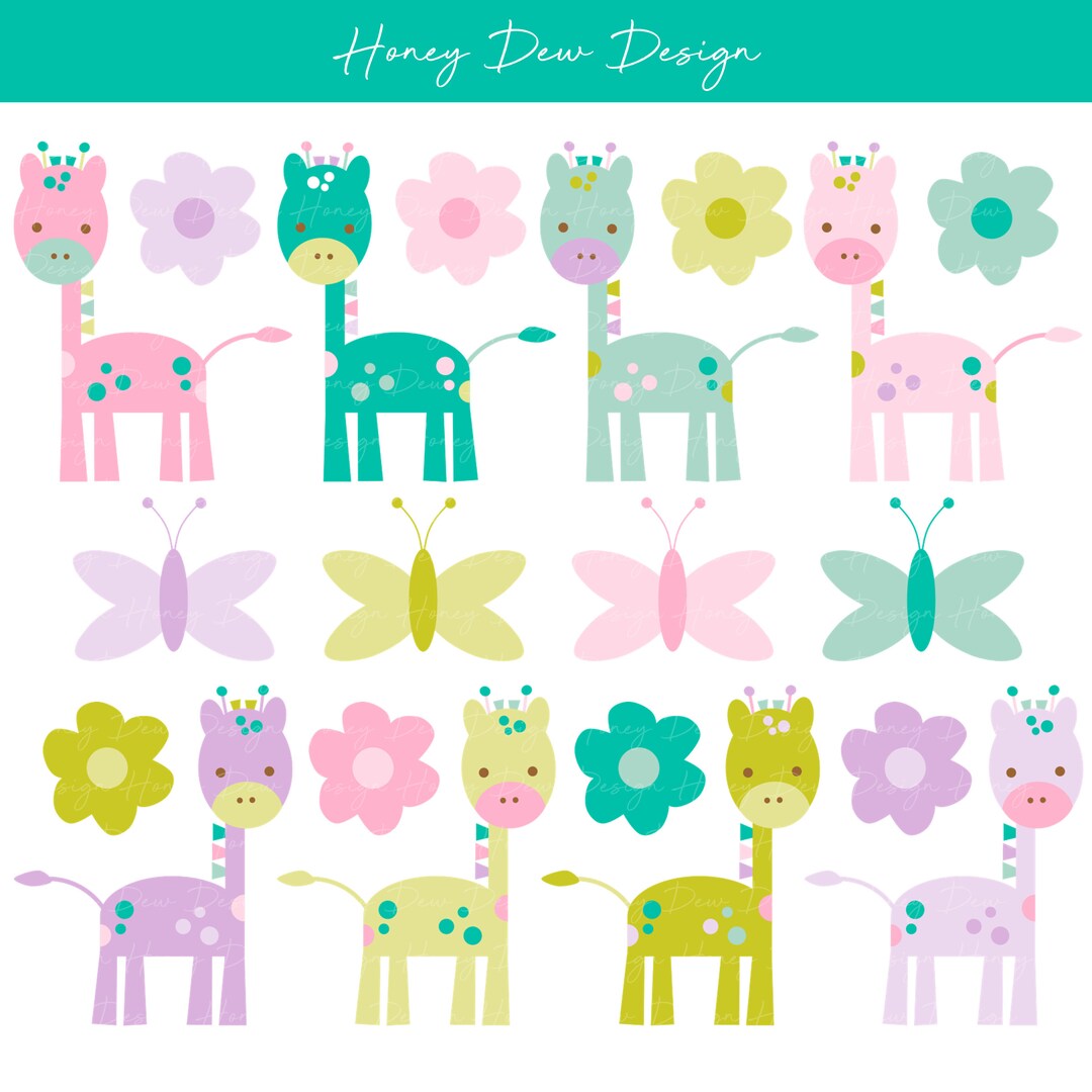 Giraffes Clipart | Digital Images | Instant Download | Personal and ...