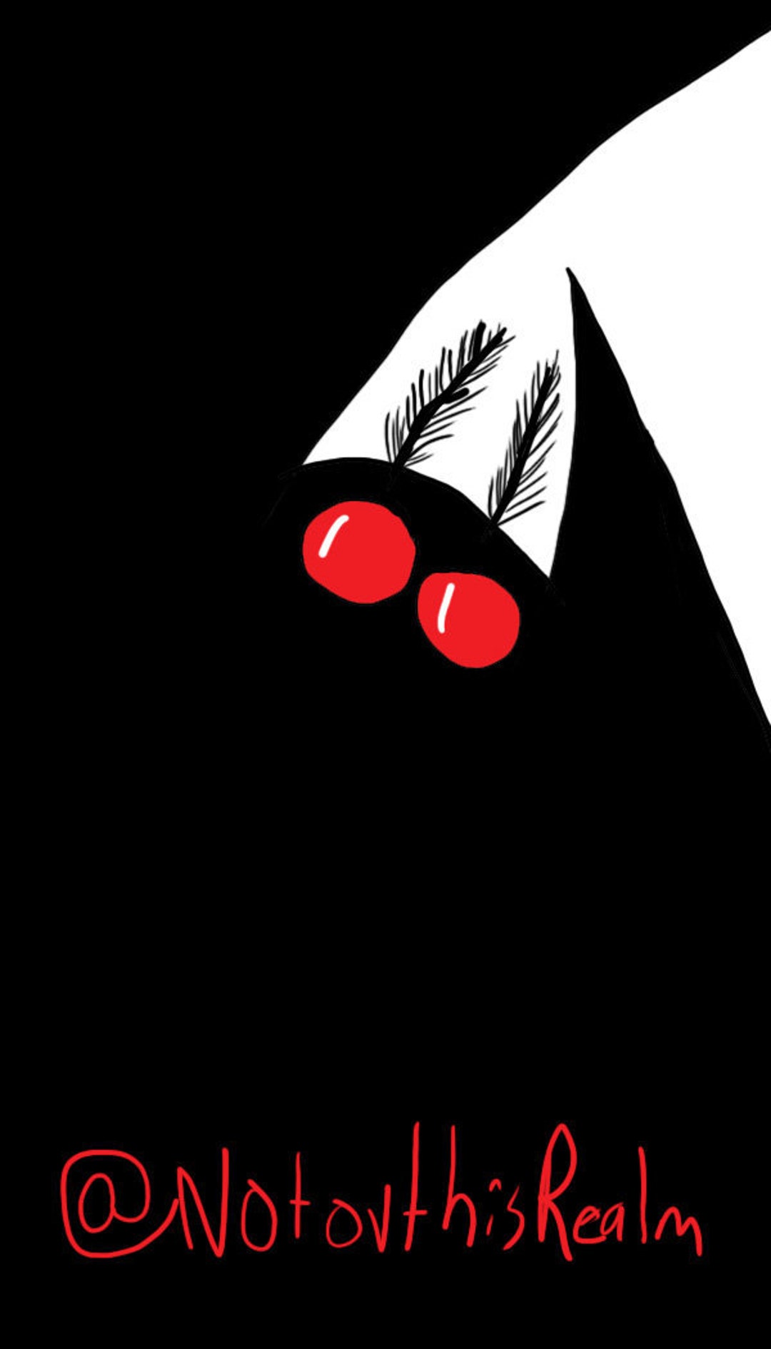 Mothman Red Glitter Eyes Sticker - Etsy