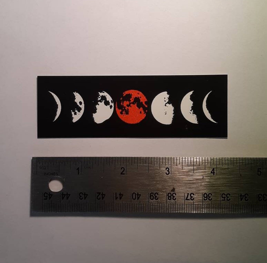 Glitter Blood Moon Phase Sticker - Etsy