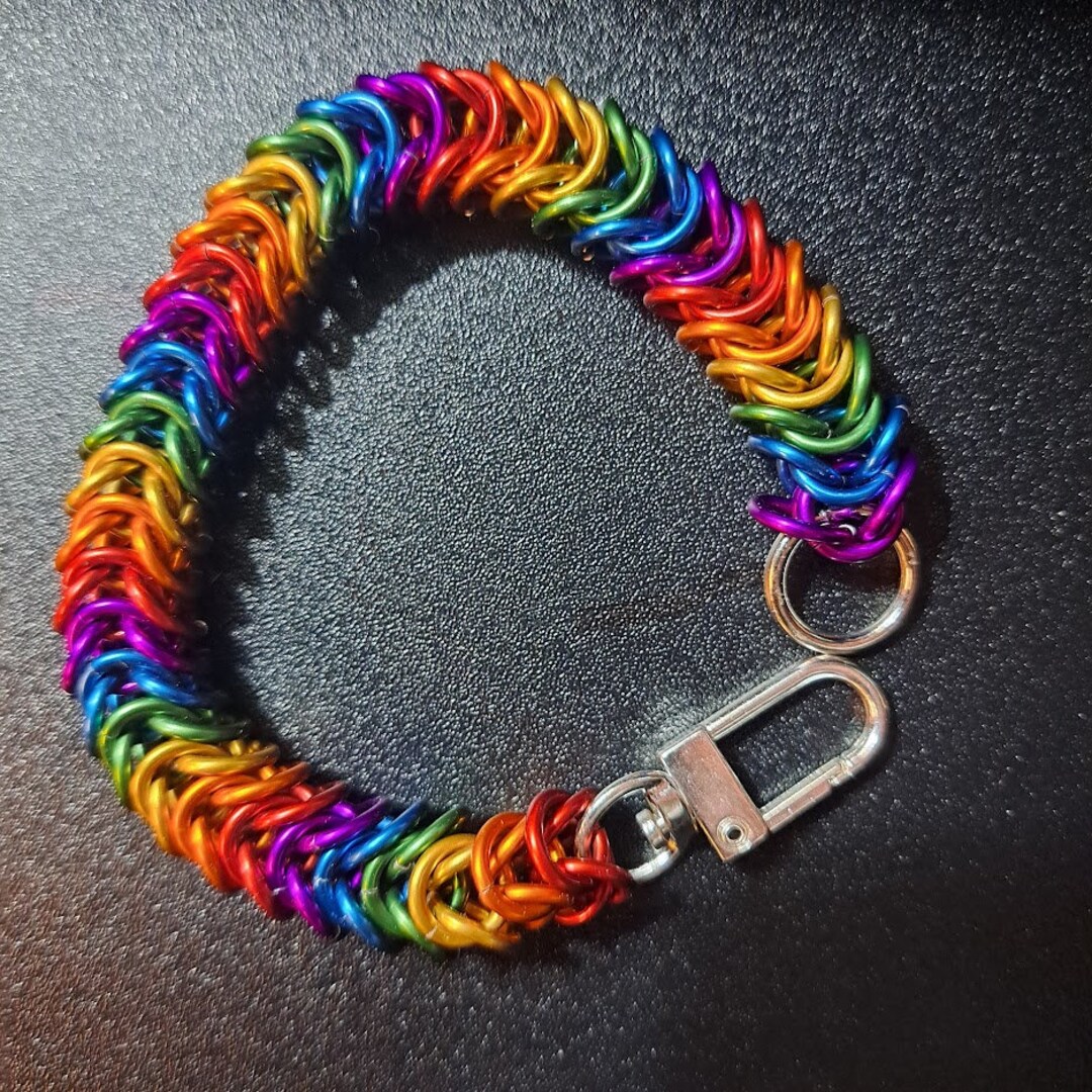 Box Chain Rainbow Bracelet Pride LGBT Chainmaille Maille Chainmail - Etsy