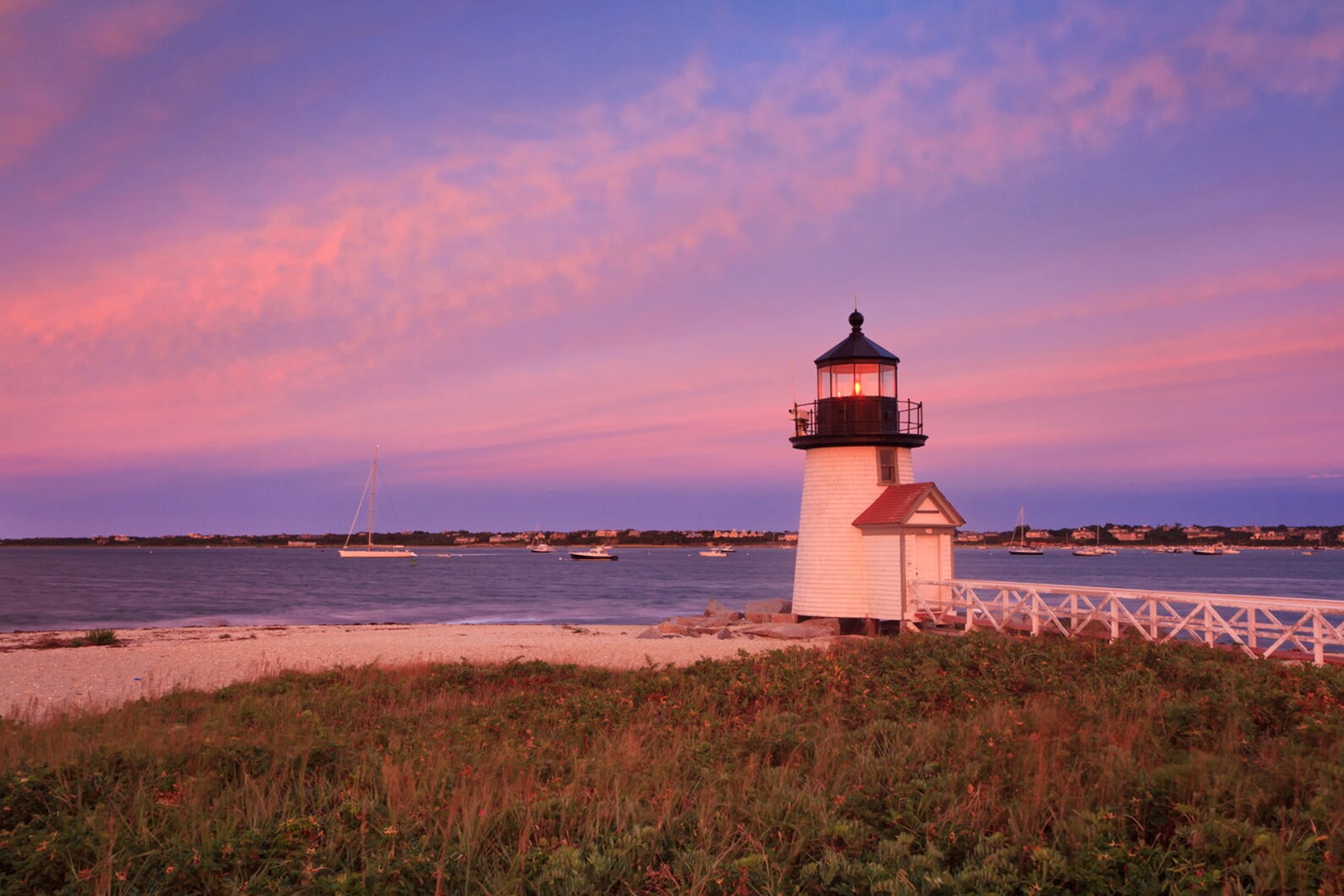 Nantucket Photography Brant Point Lighthouse Sunset Photo | Etsy