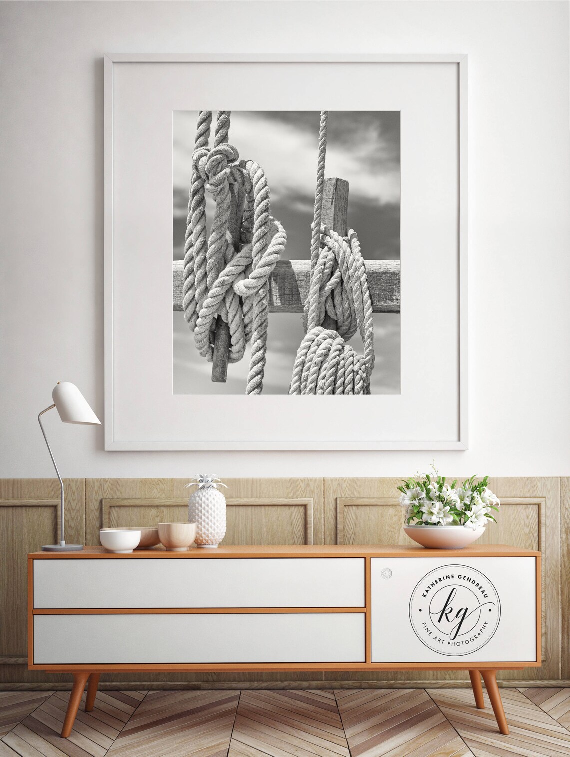 Sepia Nautical Print Sailboat Rope Photo Black & White - Etsy