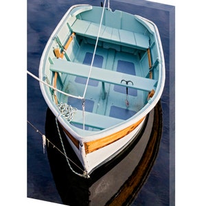 Blue Rowboat Vertical Canvas Wrap Print, Nayatt Point Barrington RI ...