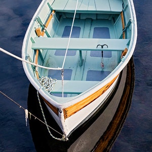 Blue Rowboat Vertical Canvas Wrap Print, Nayatt Point Barrington RI ...