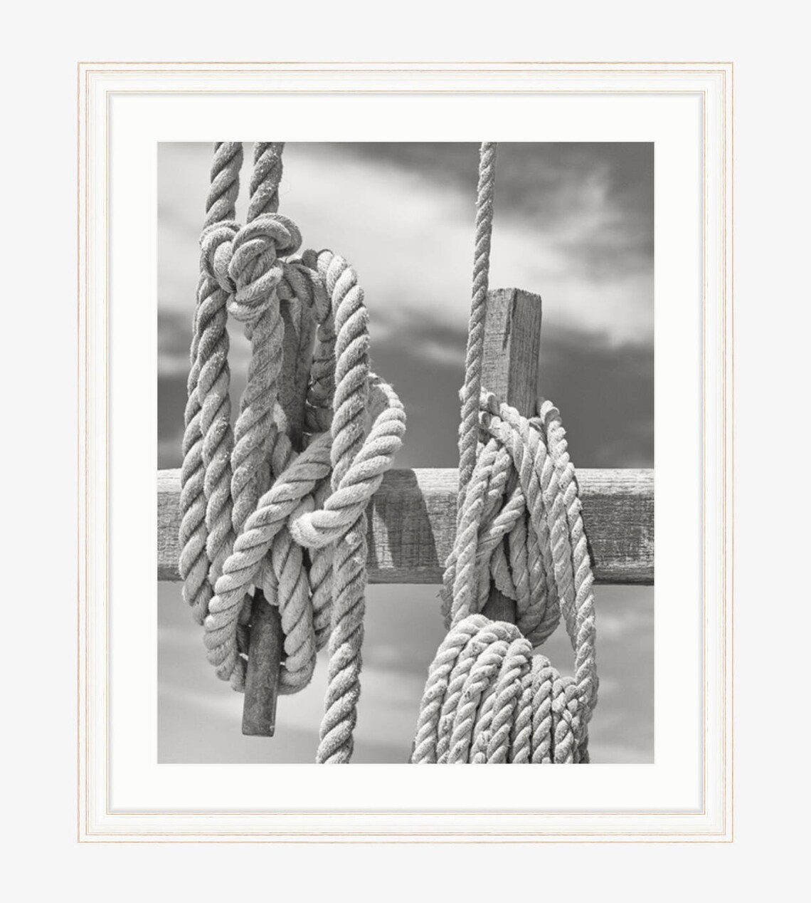 Sepia Nautical Print Sailboat Rope Photo Black & White - Etsy