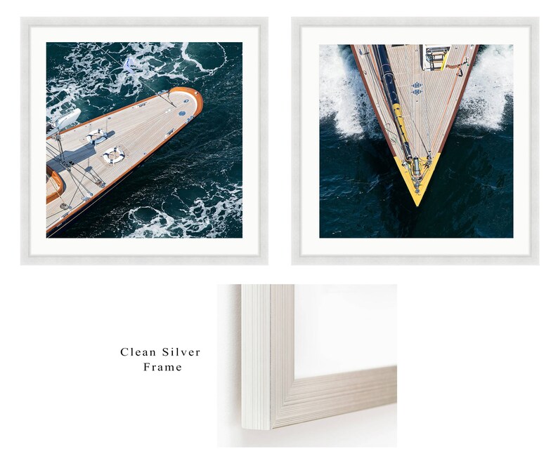 Two Framed Boat Prints Set Of 2 Square Yacht Framed Photos Etsy