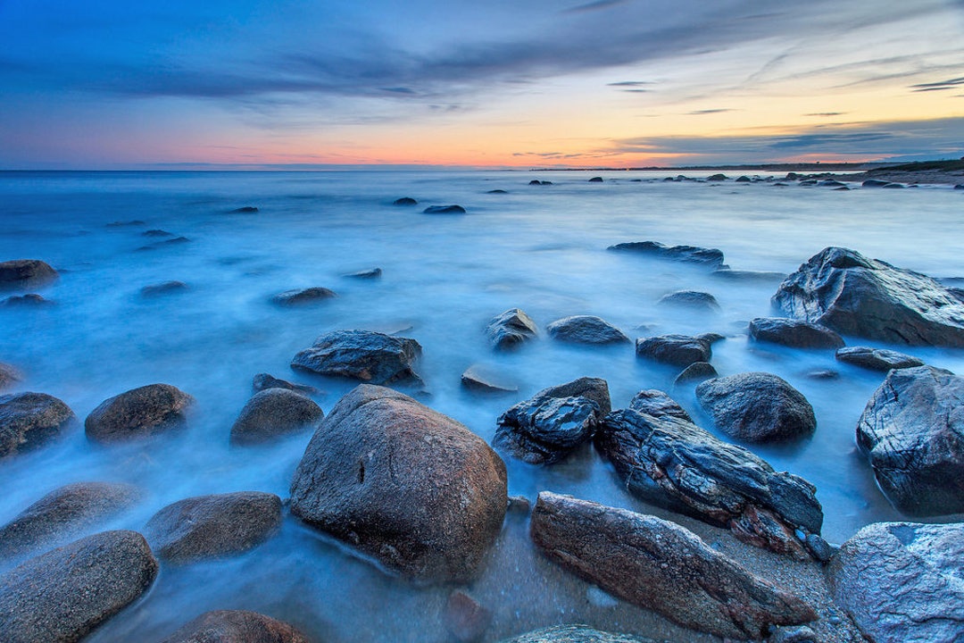 Blue Seascape Wall Decor Weekapaug Beach Photography Rhode - Etsy