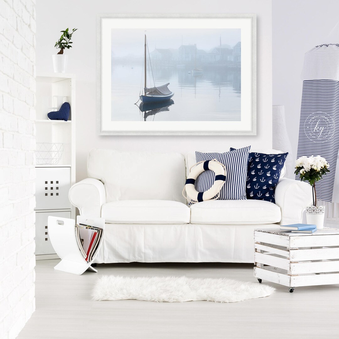 Framed Sailboat Photo, Nantucket Harbor Photography, Sailing Art ...