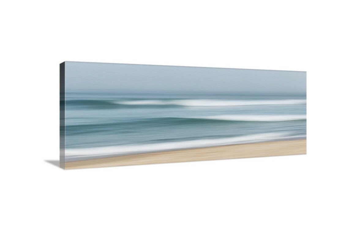 Ocean Waves Beach Canvas Art Print Abstract Panoramic - Etsy