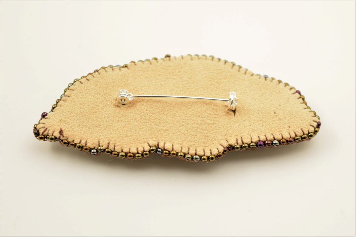 Leaf Brooch Pin Bead Embroidered Leaf Pin With Pearls - Etsy