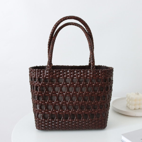 Leather Weaving Bag - Etsy