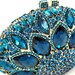 Bridal Wedding Clutch, Turquoise Blue Chunky Crystal Rhinestone Clutch ...