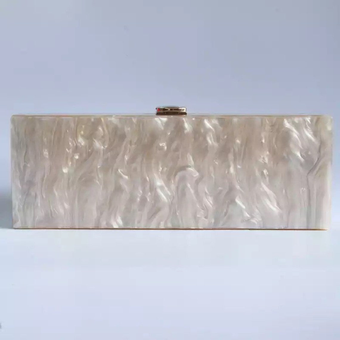 Champagne Pearlescent Long Acrylic Clutch With the Acrylic | Etsy