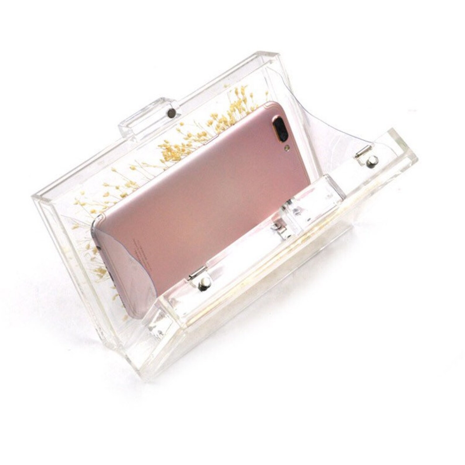 Dried Flower Imprinted Lucite Transparent Clutch Transparent - Etsy