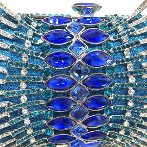 Blue Crystal Rhinestone Clutch Blue Diamond Clutch Party - Etsy