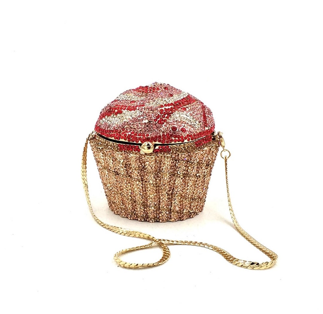 Retro and Kitsch Cupcake Crystal Clutch Red Blushed Crystal - Etsy