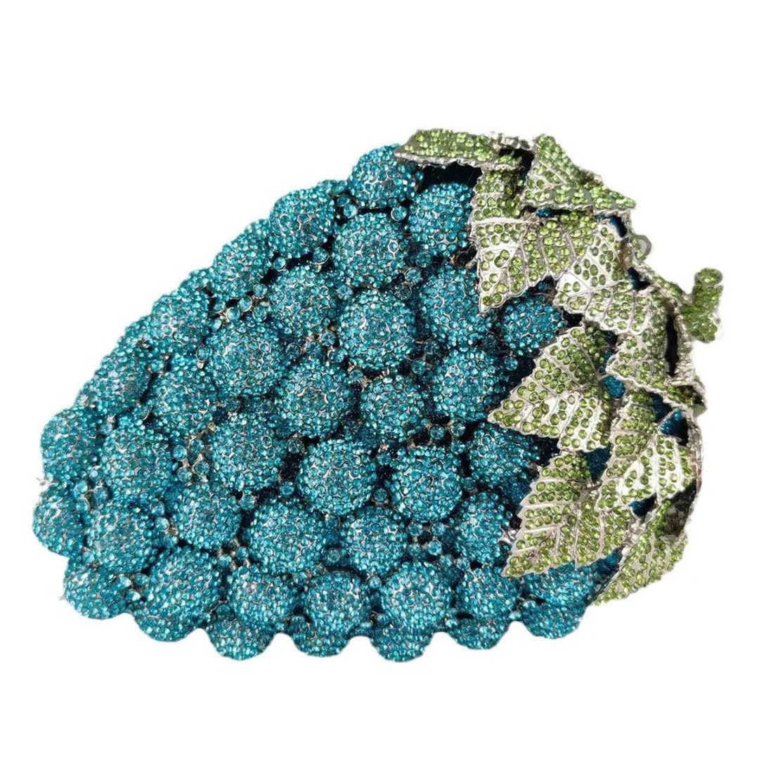Retro and Kitsch, Aqua Blue Grape Crystal Clutch, Fruity Crystal Clutch ...