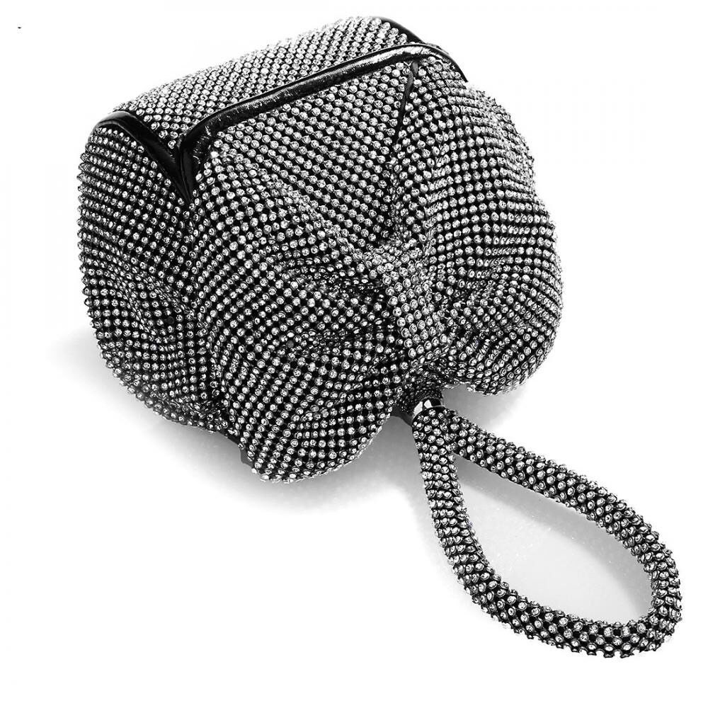 Crystal rhinestones net bucket tote clutch bag Vintage | Etsy