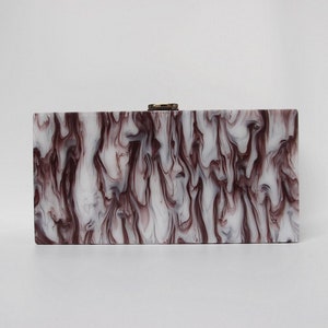 Purple Ink Marble Pattern Acrylic Clutch With the Acrylic - Etsy