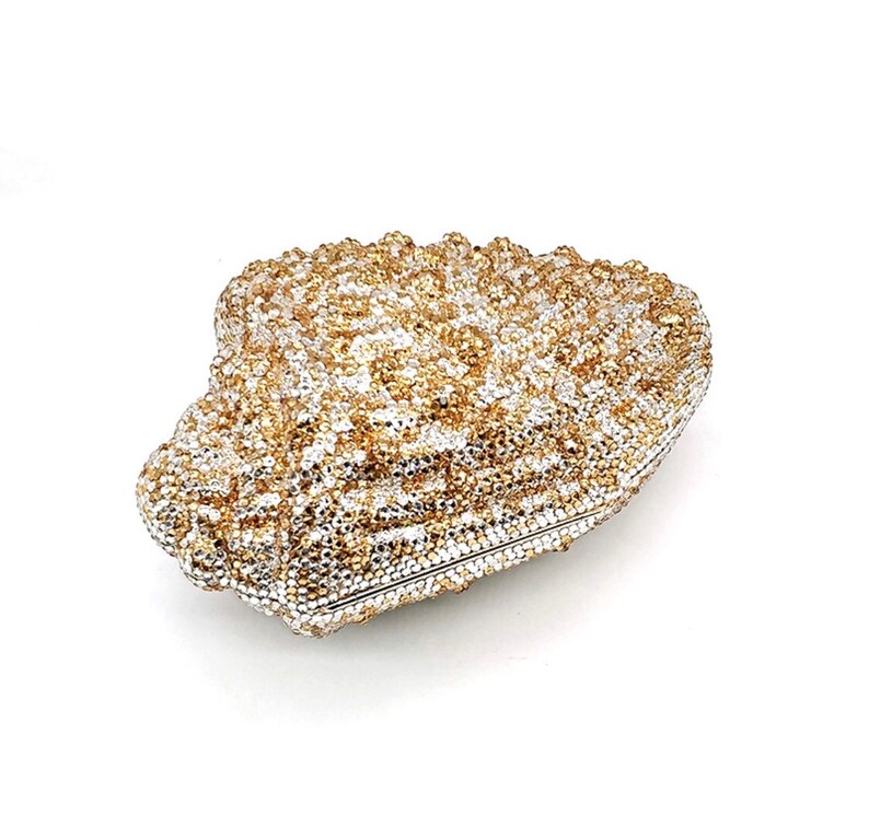 Bridal Wedding Clutch Conch Shell Crystal Clutch Gold - Etsy