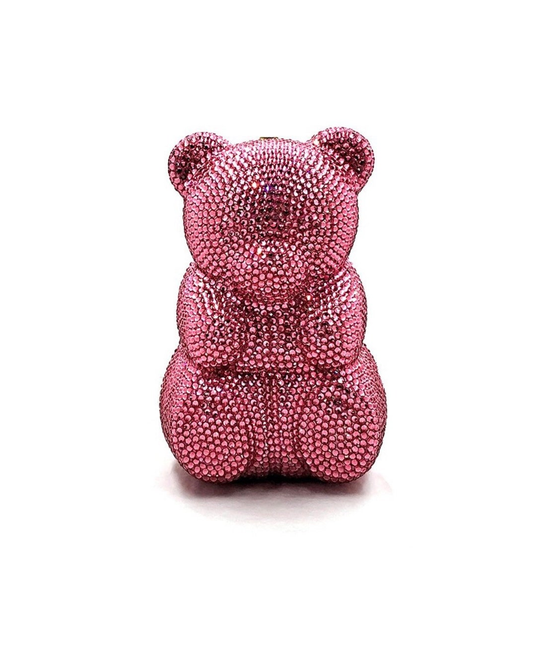 Retro and Kitsch Teddy Bear Dark Pink Crystal Clutch Teddy - Etsy