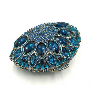 Bridal Wedding Clutch, Turquoise Blue Chunky Crystal Rhinestone Clutch ...