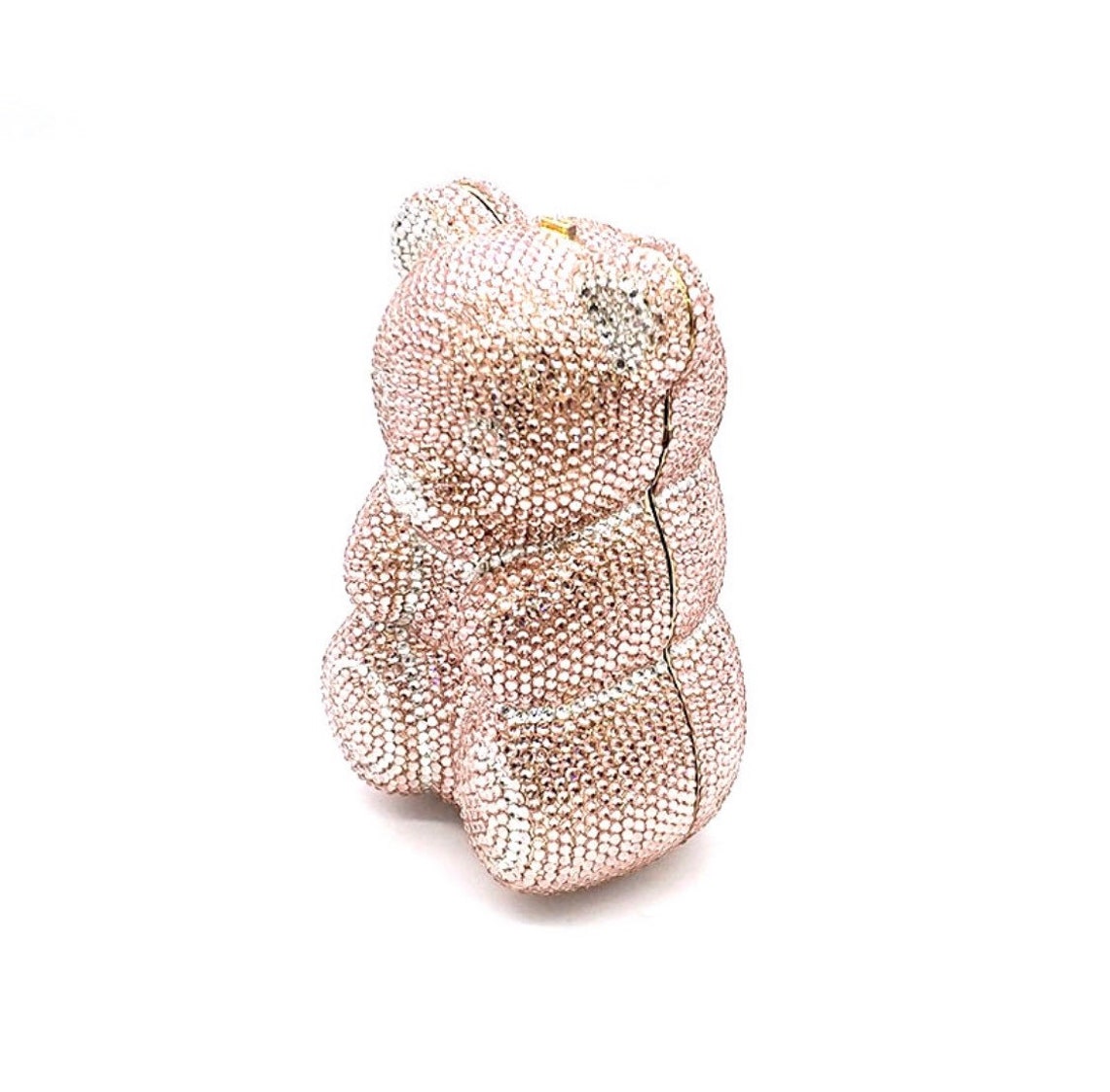 Retro and Kitsch Teddy Bear Peach Pink Crystal Clutch Teddy - Etsy