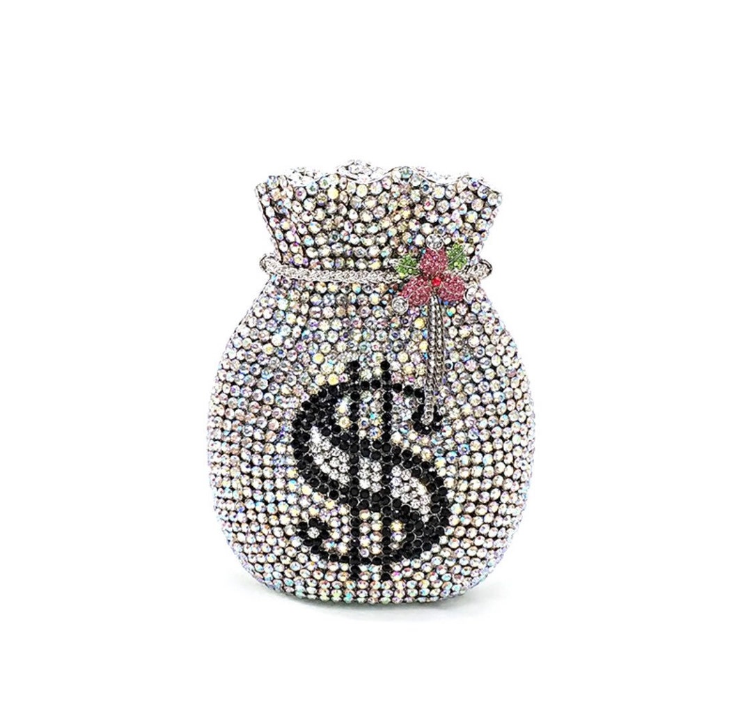 Retro and Kitsch, AB Crystal Rhinestone Money Pouch Clutch, Fortune ...