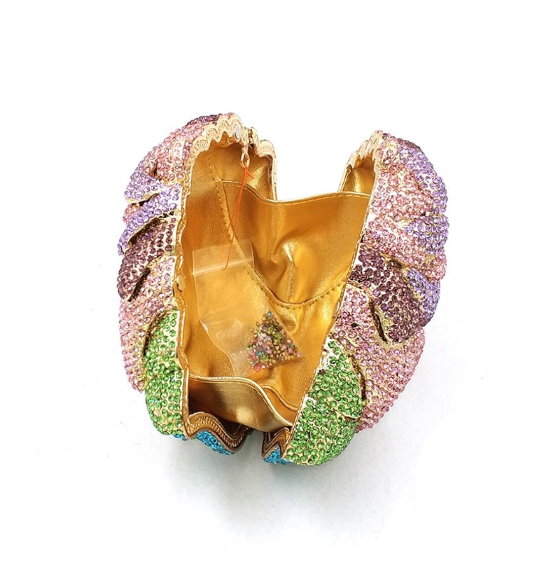 Bridal Wedding Clutch Pink Crystal Rhinestone Flower Bud - Etsy