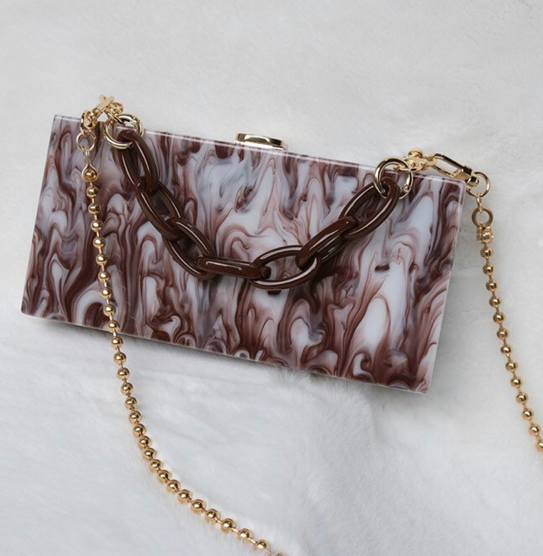 Purple Ink Marble Pattern Acrylic Clutch With the Acrylic - Etsy