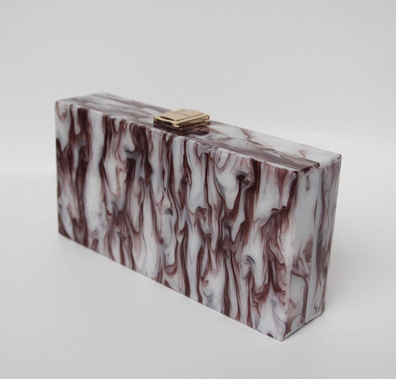 Purple Ink Marble Pattern Acrylic Clutch With the Acrylic - Etsy