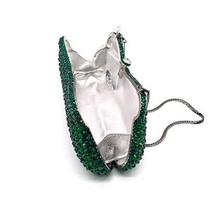 Spike Green Crystal Rhinestone Clutch, Green Diamond Clutch, Pouch ...