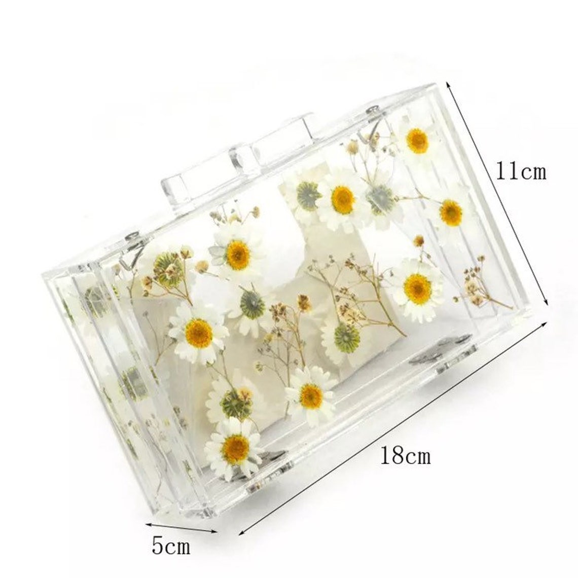 Dried Flower Imprinted Lucite Transparent Clutch Transparent - Etsy