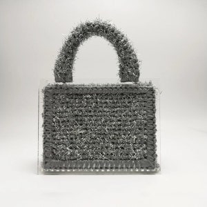 Glitter Grey Wool Woven on Transparent Acrylic Board Tote Bag - Etsy