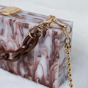 Purple Ink Marble Pattern Acrylic Clutch With the Acrylic - Etsy
