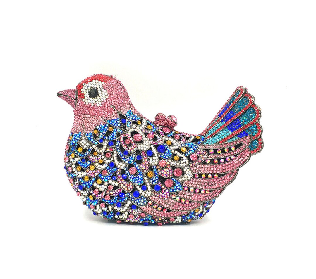 Lucky Dove Crystal Rhinestone Clutch Multicolored Crystal - Etsy