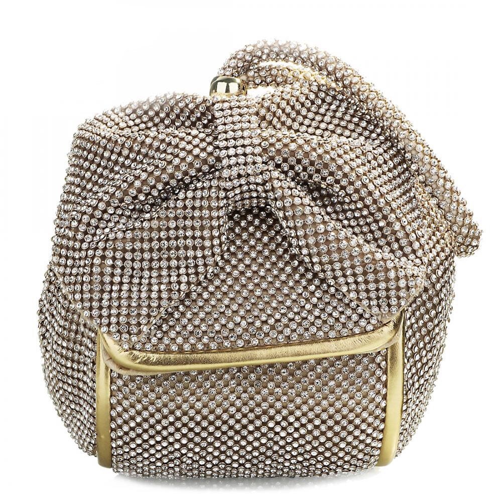 Crystal rhinestones net bucket tote clutch bag Vintage | Etsy