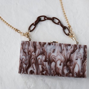 Purple Ink Marble Pattern Acrylic Clutch With the Acrylic - Etsy