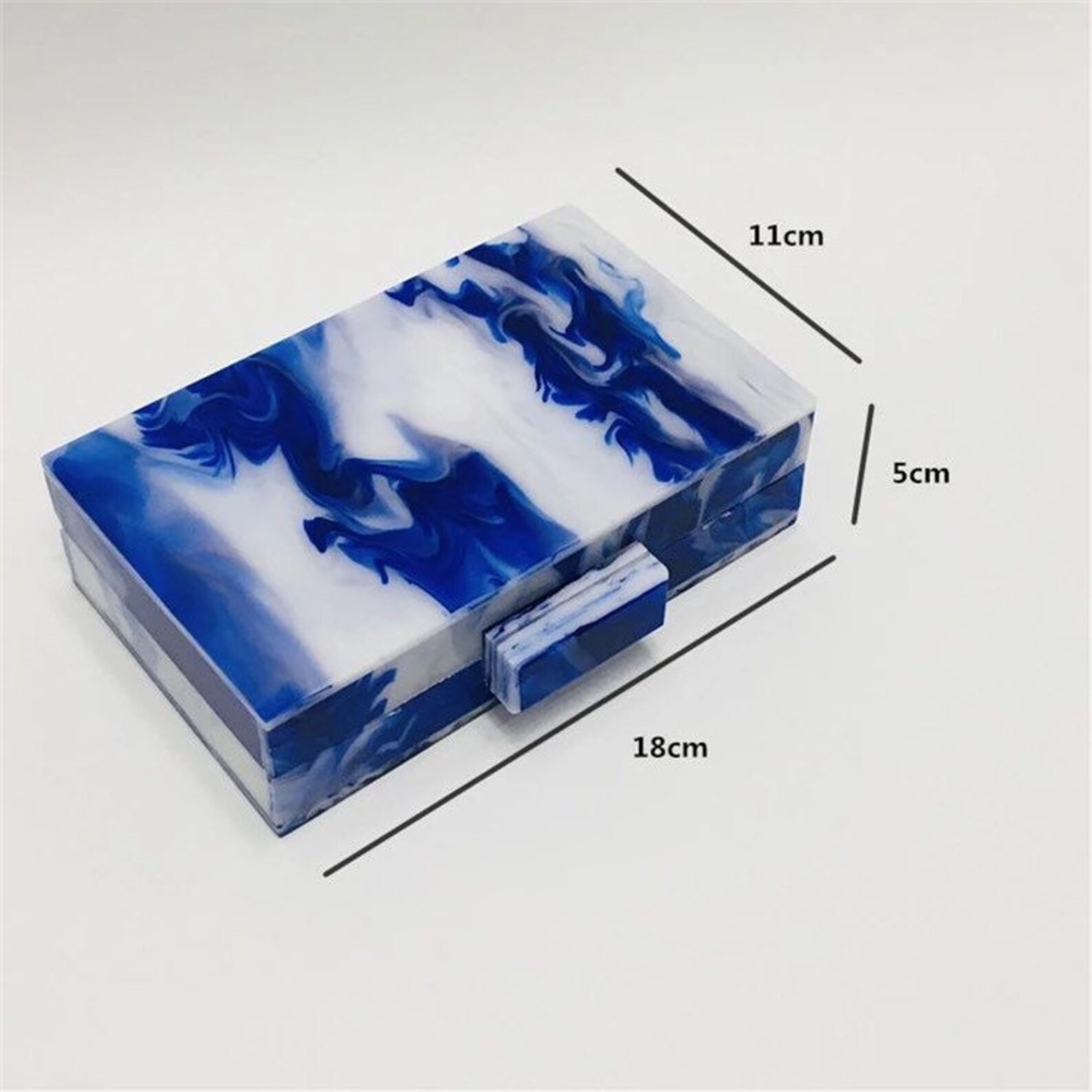 Royal Blue Ink Marble Pattern Acrylic Clutch With the Metal | Etsy